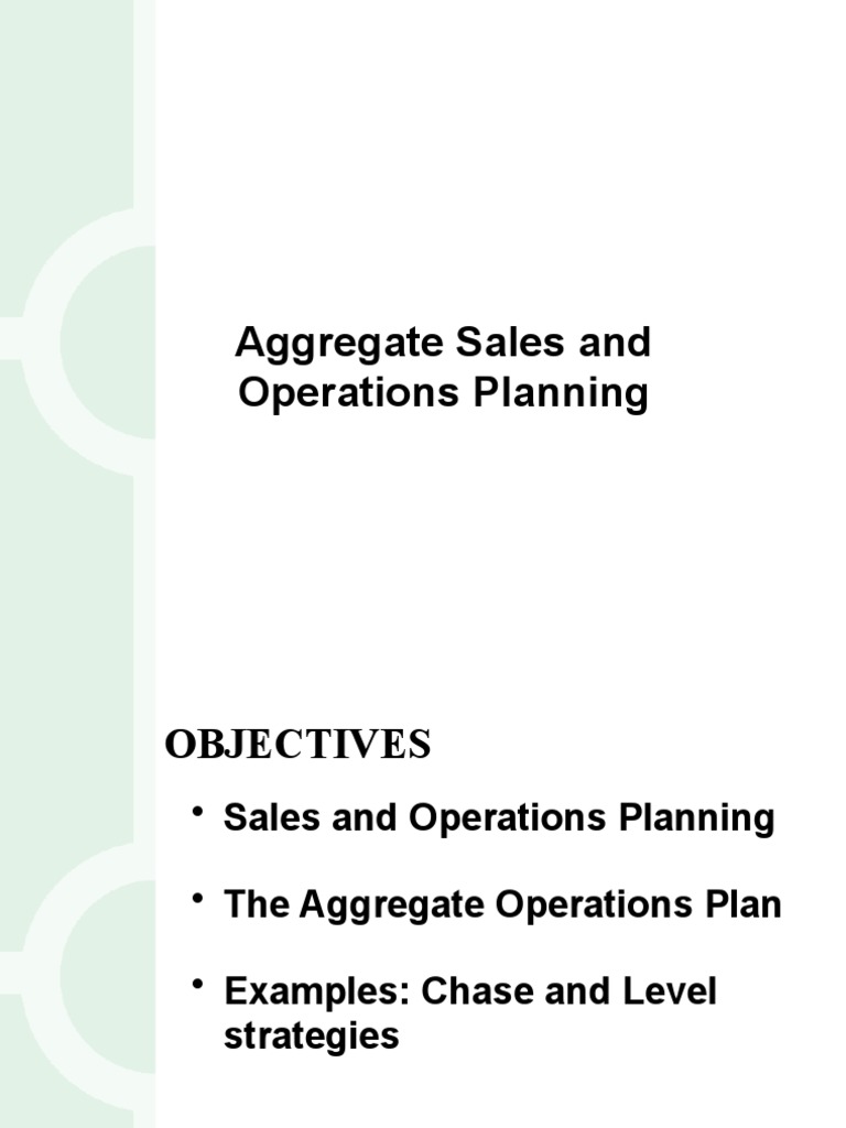 Aggregate Production Planning Using Chase and Level Strategies: A Six ...