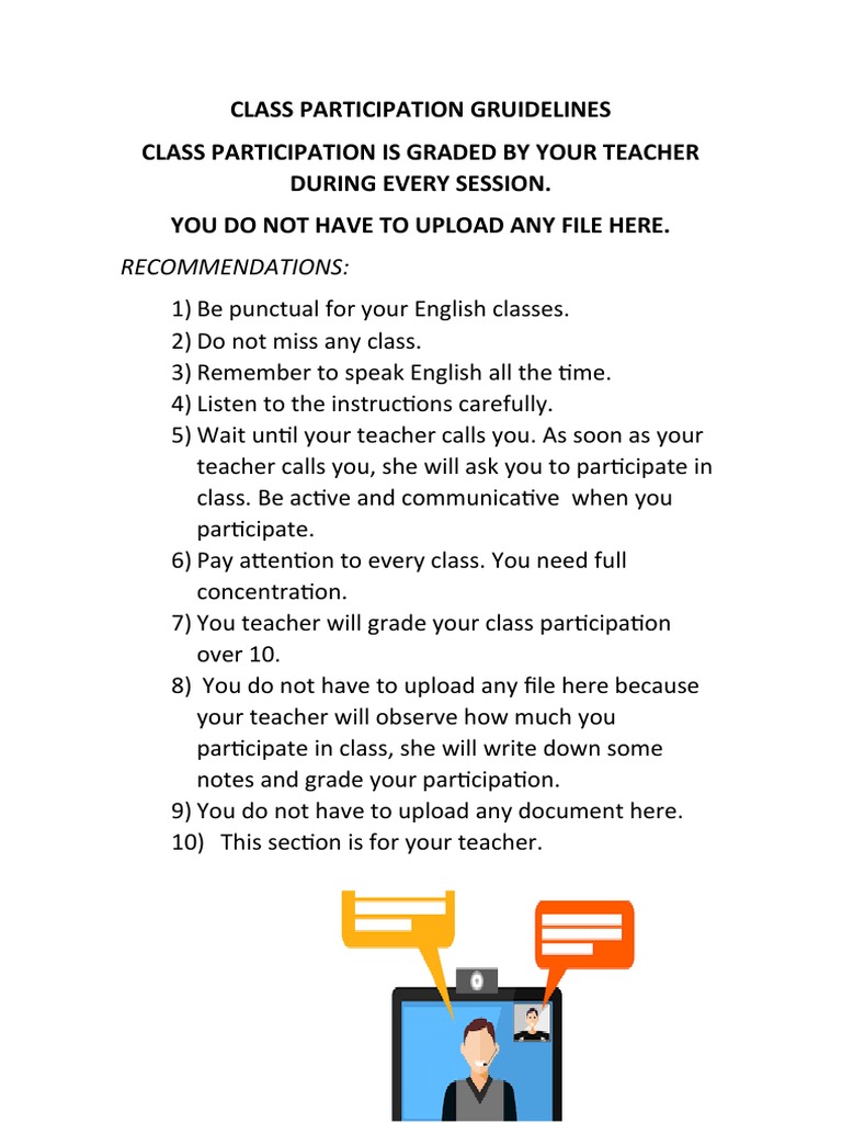 Class Participation Guidelines Pdf