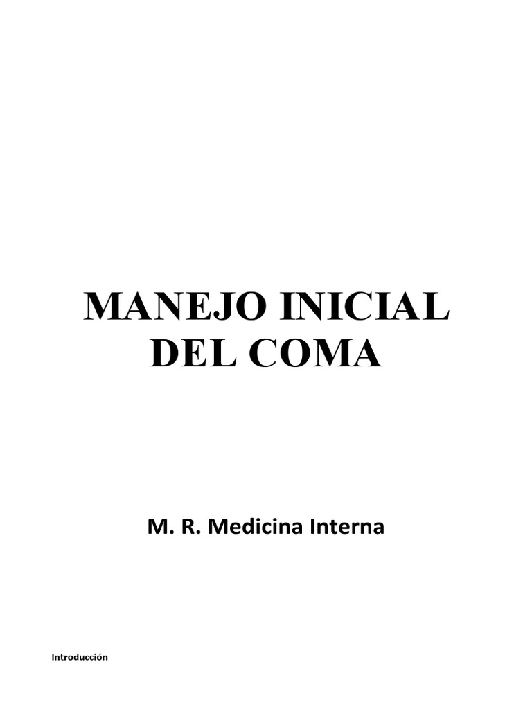 Manejo Inicial Del Coma | PDF | Coma | Cerebro