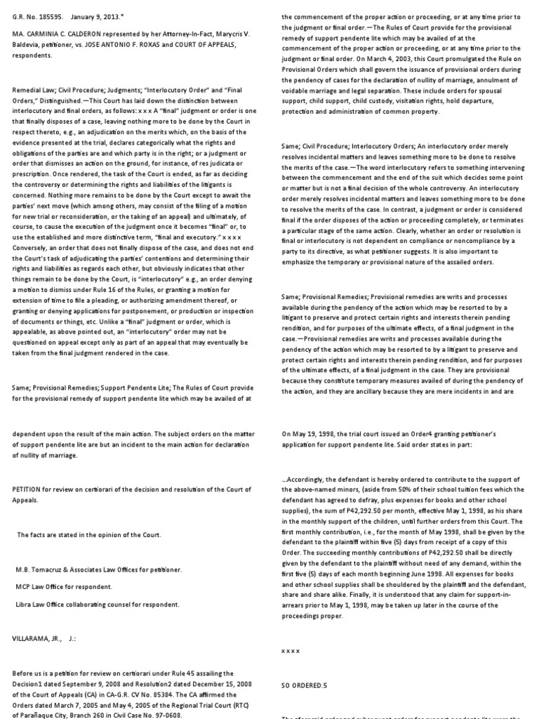 Court Defines Interlocutory and Final Orders | PDF | Lawsuit | Annulment