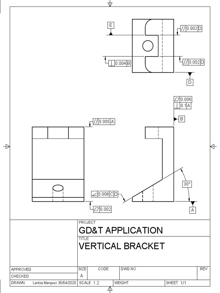 GD&T Application Vertical Bracket: Project | PDF