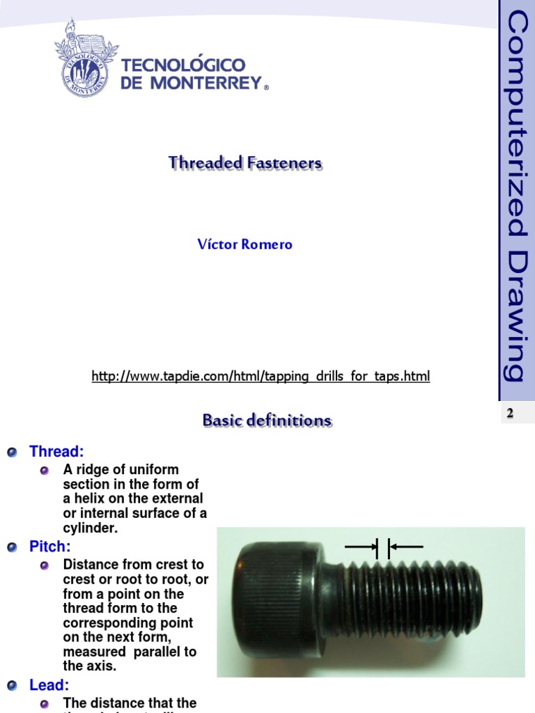 An Introduction to Threaded Fasteners: Dimensions, Forms, Manufacturing ...