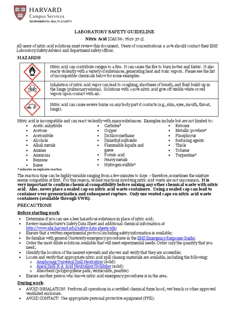 Laboratory Safety Guideline: EHS Emergency Response Guide | PDF ...