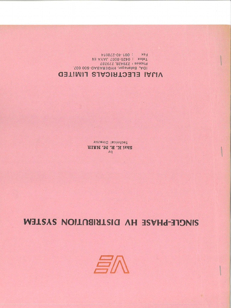 Single Phase HV Distribution System | PDF