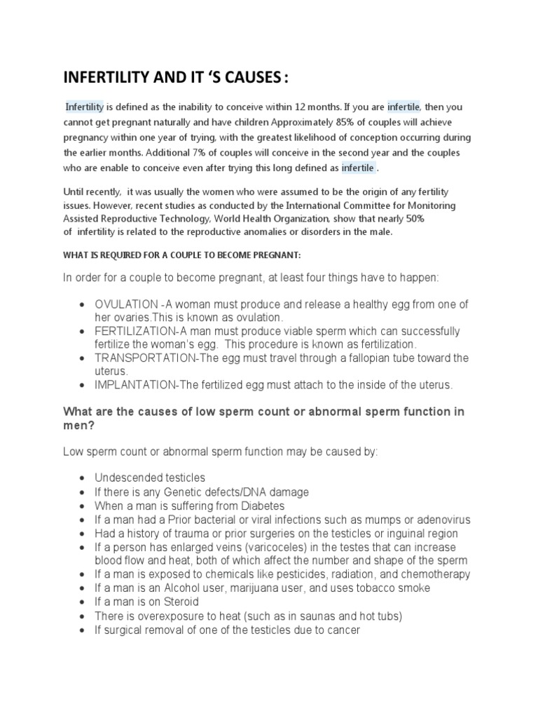 Infertility and It | PDF | Infertility | Fertilisation