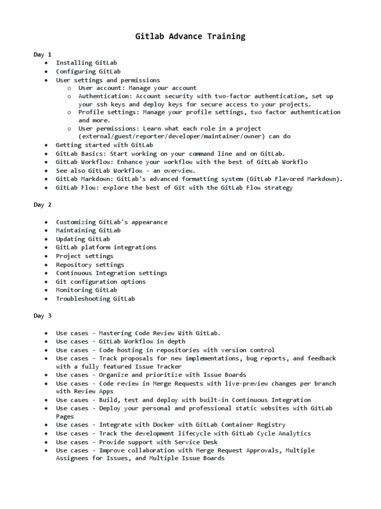 Gitlab Advance Training | PDF | Version Control | System Software