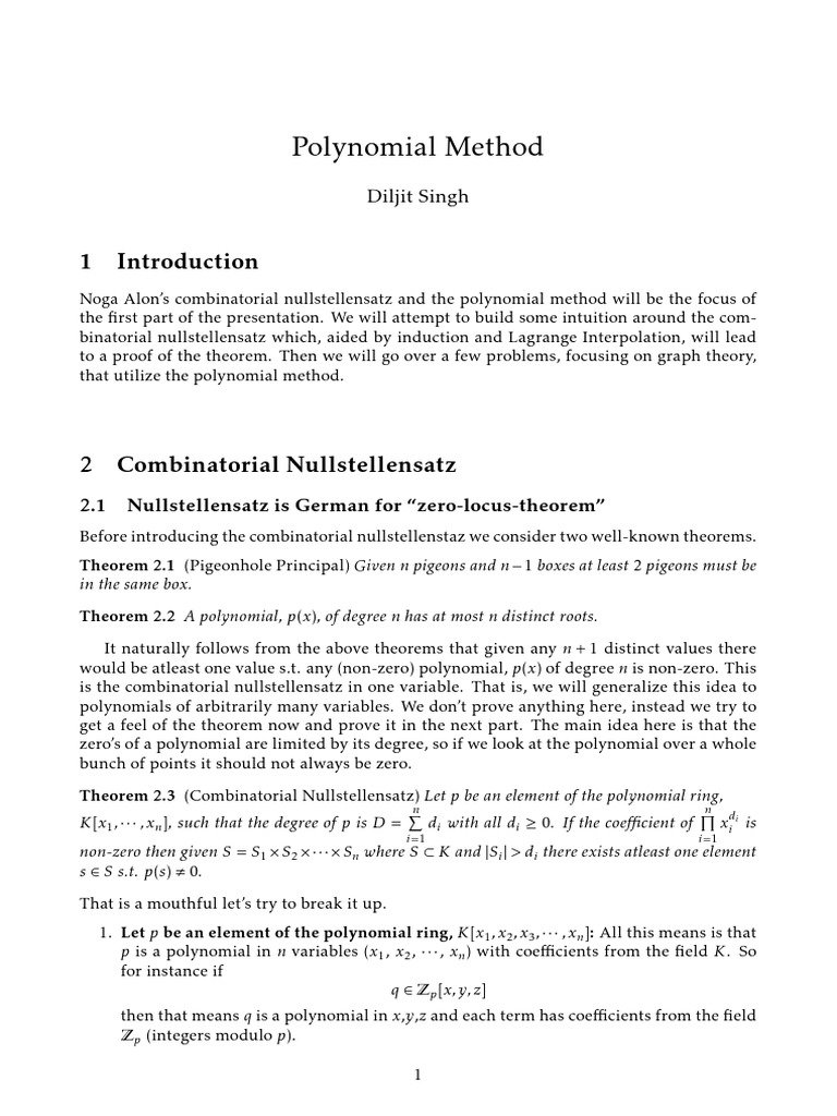 Exploring The Combinatorial Nullstellensatz And Its Applications In Graph Theory Through