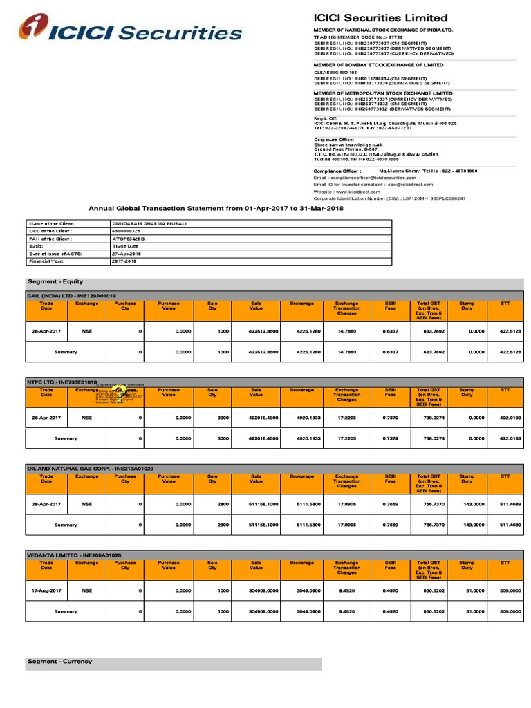 Annual Global Transaction Statement 2018 | PDF | Derivative (Finance ...