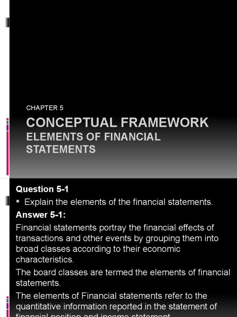 Conceptual Framework: Elements of Financial Statements | PDF ...