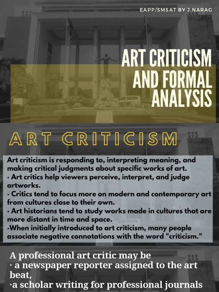 Art Criticism and Formal Analysis: Eapp/Smsat by J.Narag | PDF | Art ...
