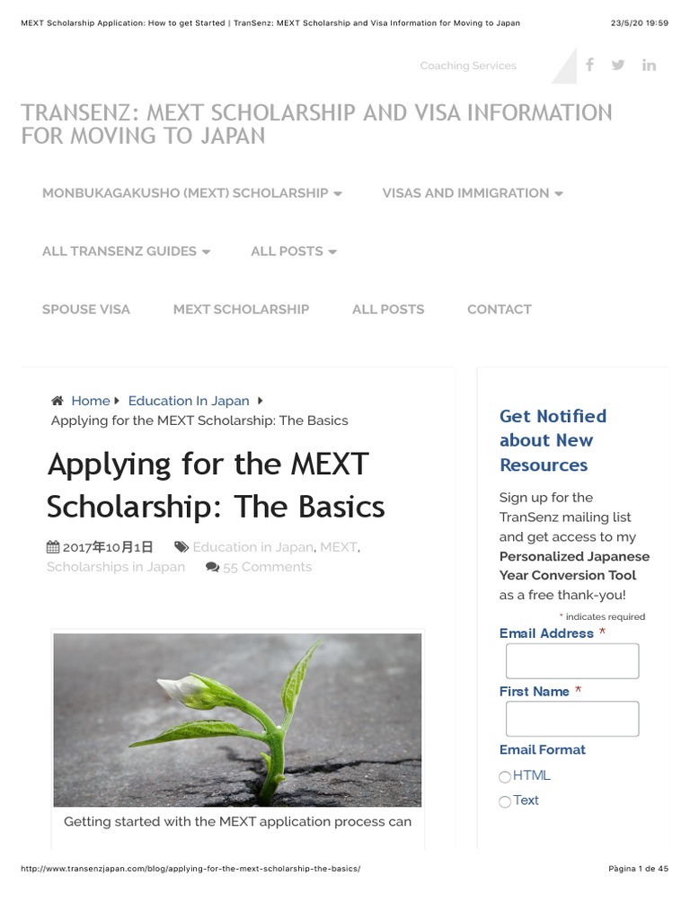 MEXT Scholarship Application: How To Get Started - TranSenz: MEXT Scholarship and Visa ...