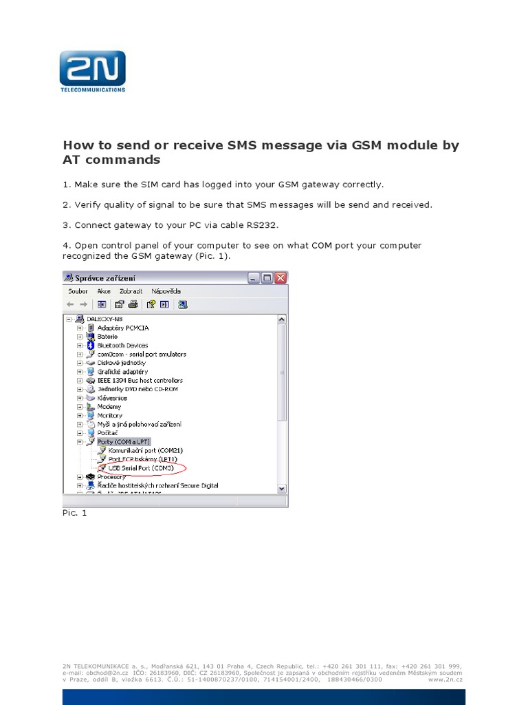 How To Send or Receive SMS Message Via GSM Module by at Commands | PDF ...