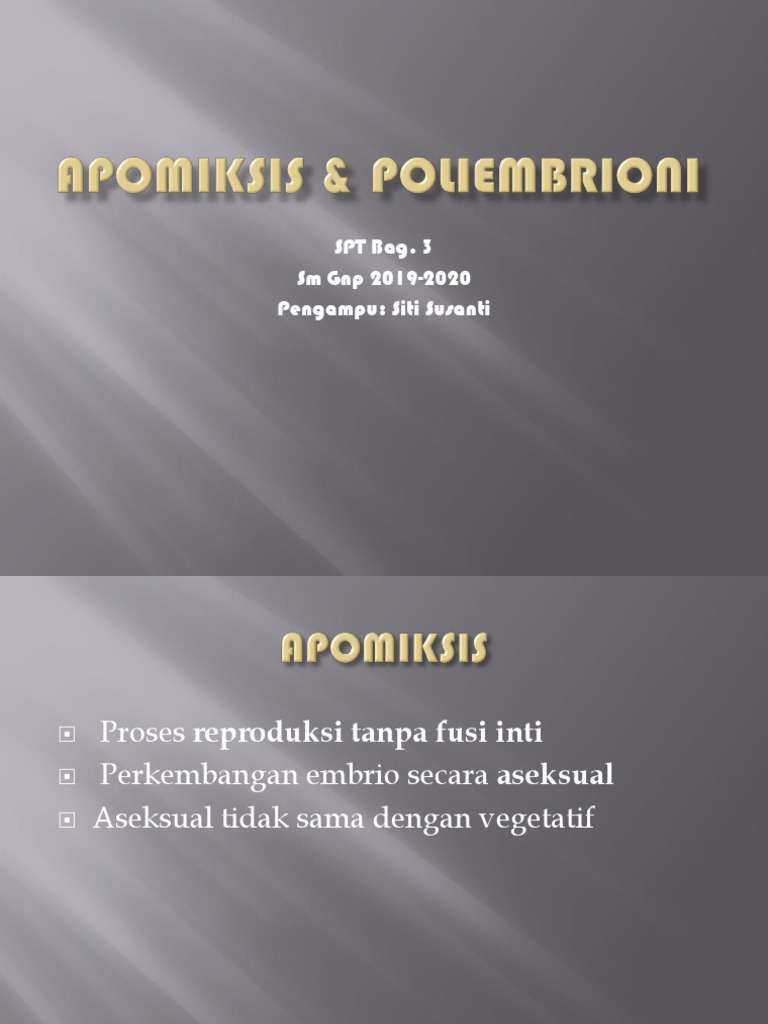 Apomiksis | PDF