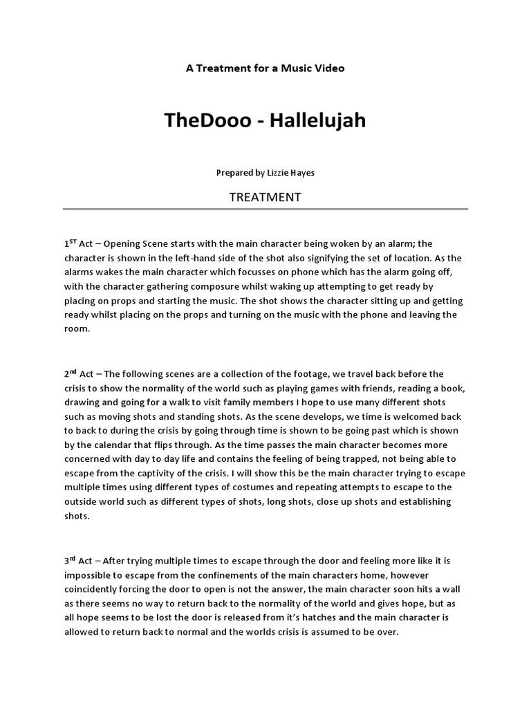 Treatment Template - Music Video | PDF