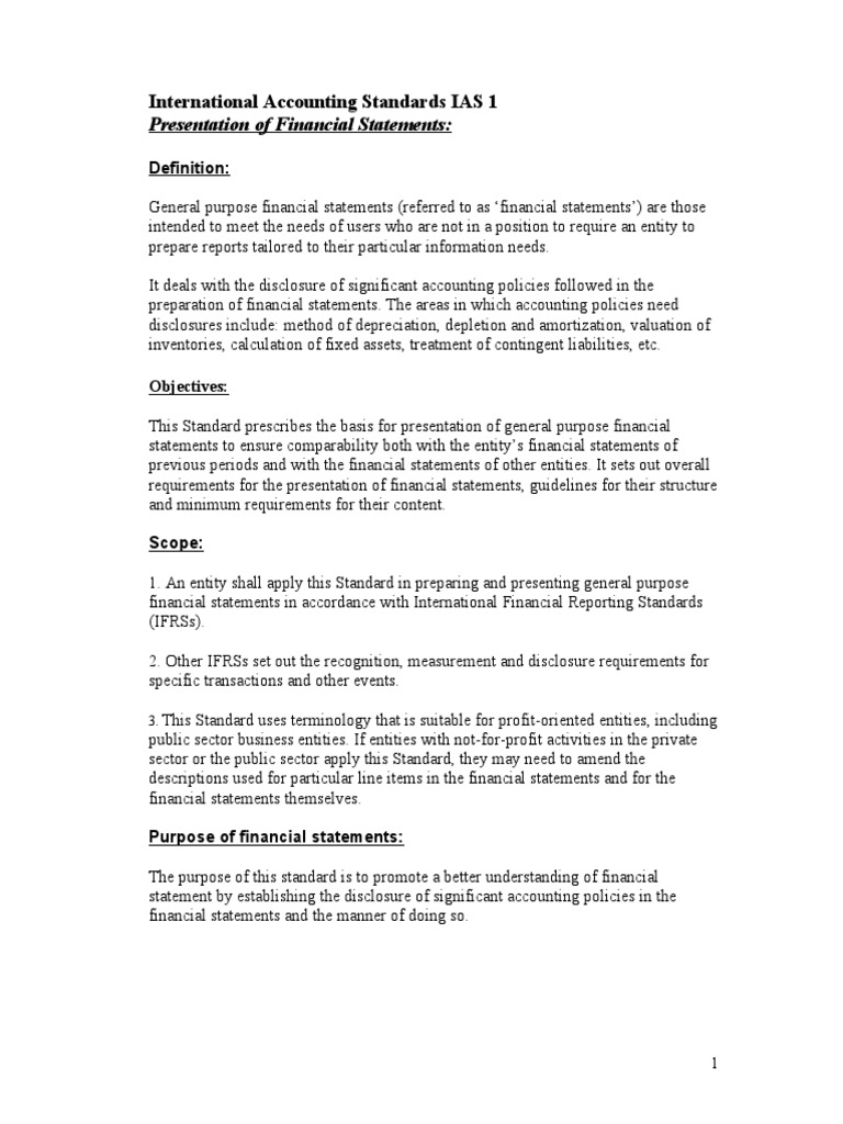 Presentation of Financial Statements:: International Accounting ...