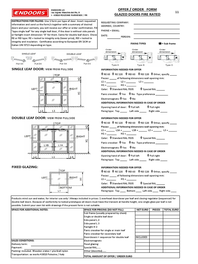 Door Offer Request Form Template | PDF | Door | Building Engineering