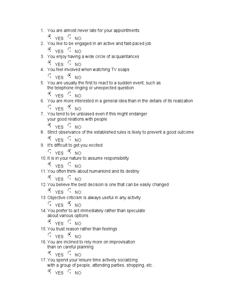 MBTI Test | PDF | Feeling | Empathy