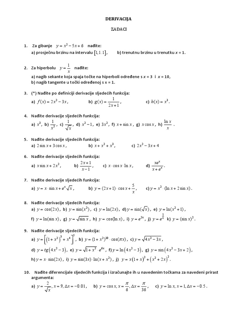 Mat1 DZ-04 Derivacija PDF | PDF