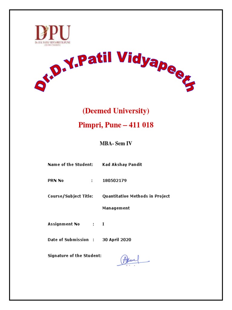MBA Quantitative Methods Assignment | PDF