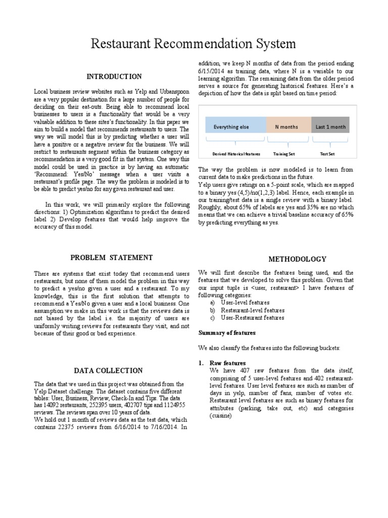 Ashish Gandhe, Restaurant Recommendation System | PDF | Logistic ...