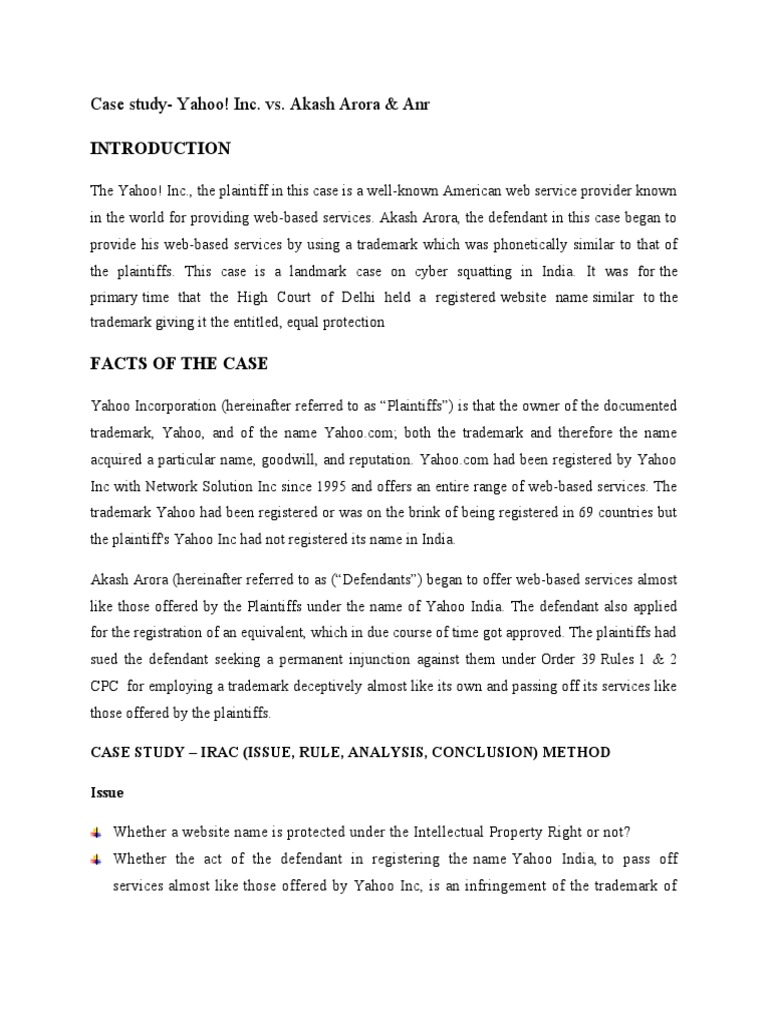 Case Study | PDF | Trademark | Government