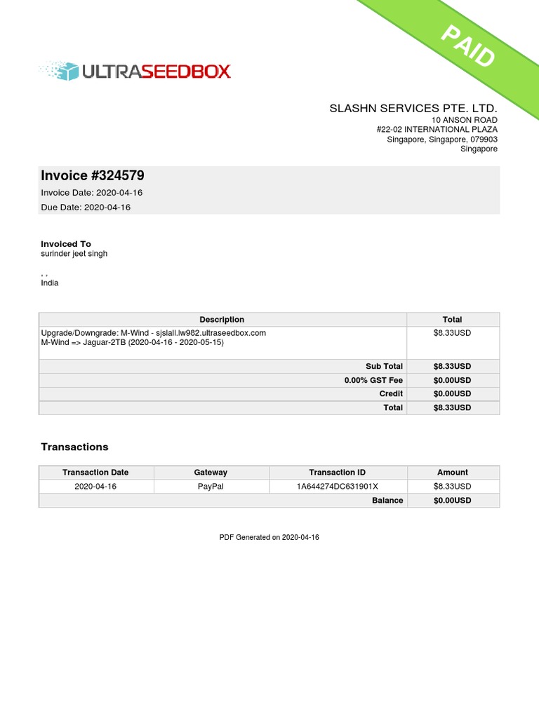Invoice 324579 | PDF | Payments | Business