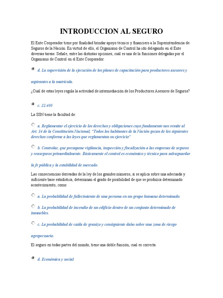 Introduccion Al Seguro | PDF | Póliza de seguros | Reaseguro