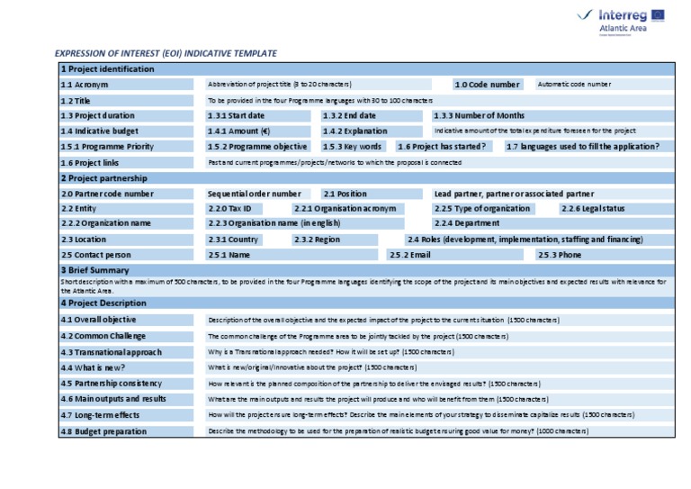 EOI FORM Template PDF | PDF | Budget | Economies