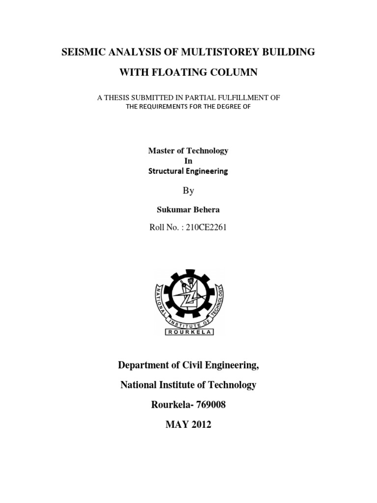 Seismic Analysis of Multistorey Building With Floating Column PDF | PDF | Finite Element Method ...
