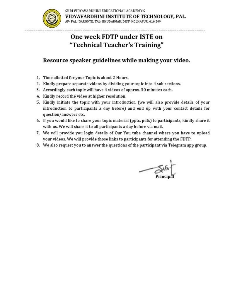 One Week FDTP Under ISTE On "Technical Teacher's Training": Resource ...