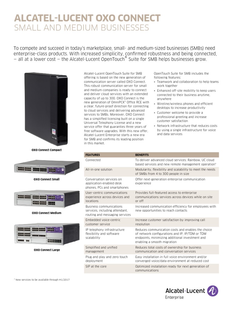 Oxo Connect SMB Datasheet en PDF | PDF | Session Initiation Protocol ...