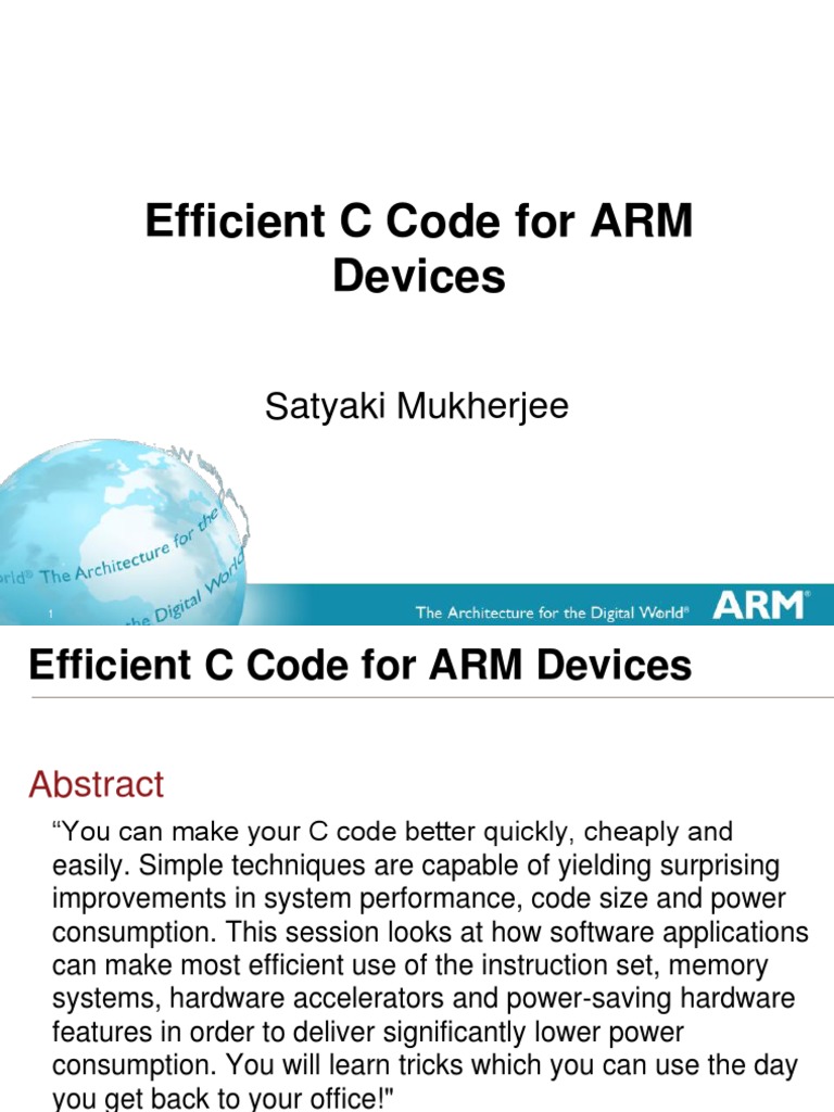 AT - Better C Code For ARM Devices | PDF | Arm Architecture | Program ...