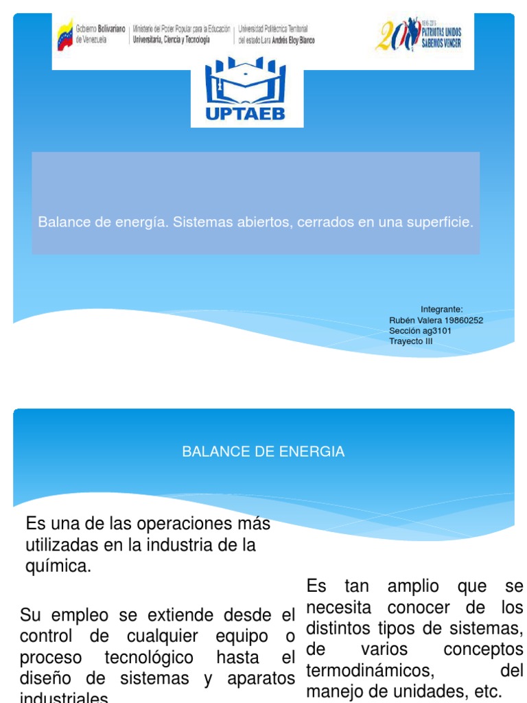 Balance de Energia, Sistemas Abiertos y Cerrados | PDF | Termodinámica | Calor
