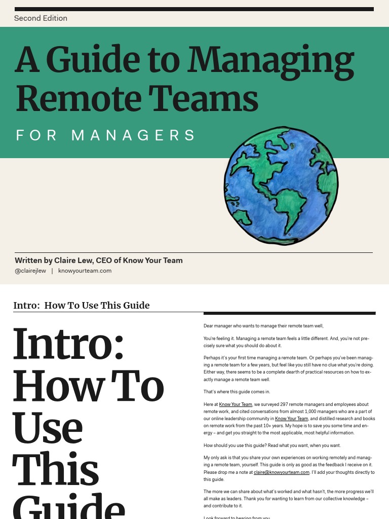 Guide to Effective Remote Team Management | PDF | Brainstorming | Human ...