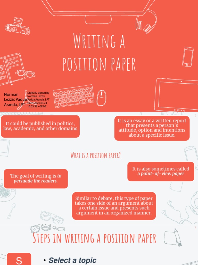 Writing A Position Paper | PDF | Thesis | Evidence