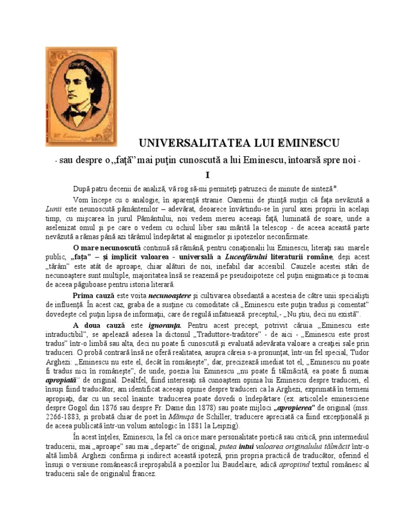 Eminescu Universal | PDF