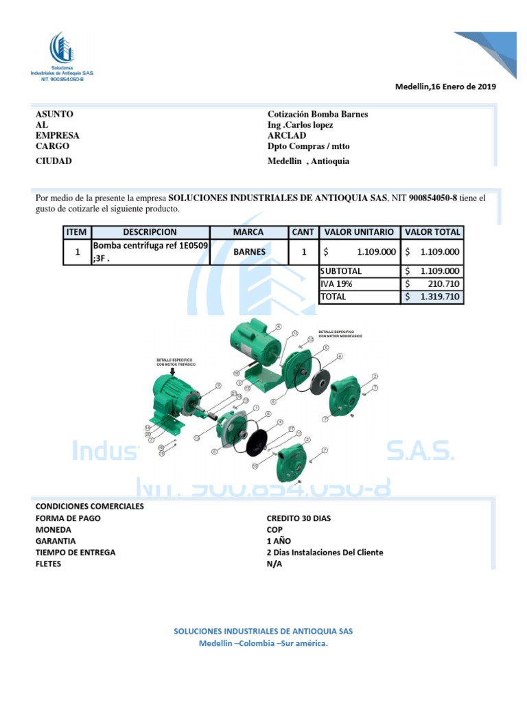 COT SOLUSAS 160119 Bomba Alta .1E0509 - ARCLAD | PDF