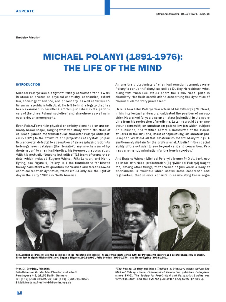 Michael Polanyi: A Polymath's Legacy | PDF | Empiricism | Physical Sciences