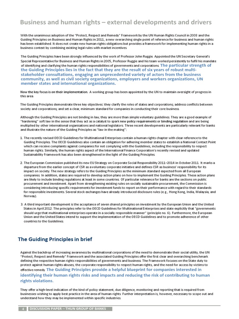 Business and Human Rights - External Developments and Drivers | PDF ...