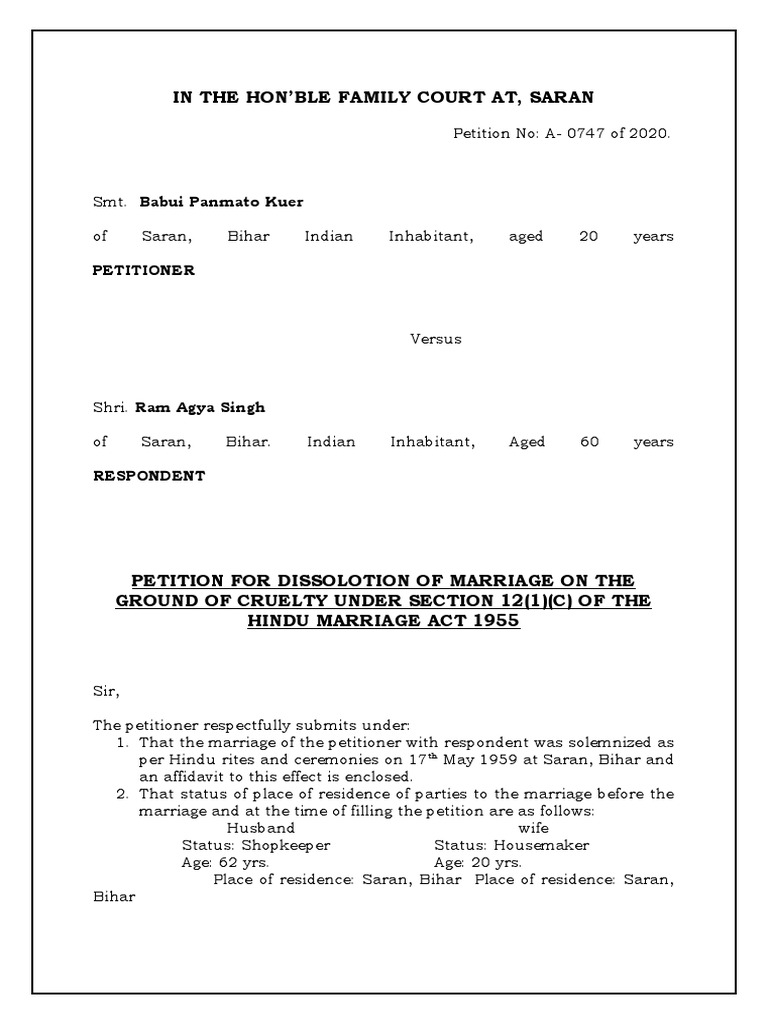 CPC Assignment (Plaint) | PDF | Domicile (Law) | Marriage