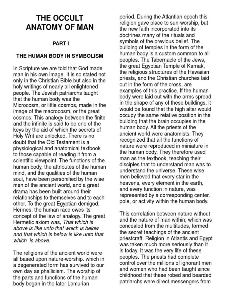 The Occult Anatomy of Man by Manly Plamer Hall PDF | PDF | Mediumship ...