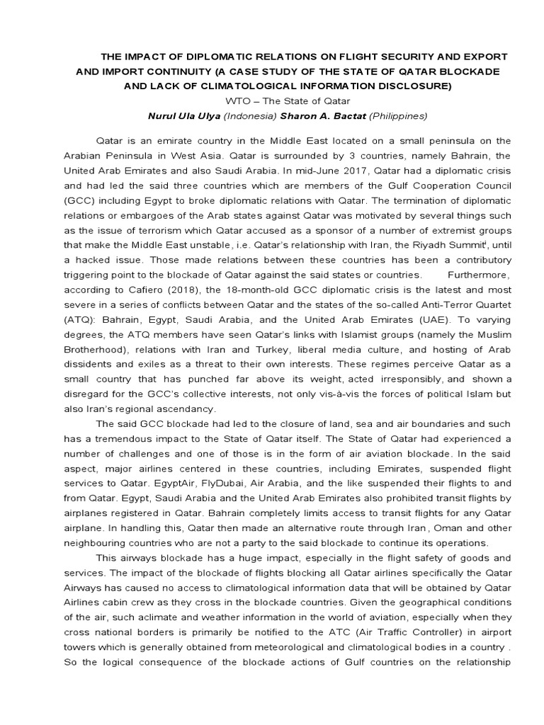 Awmun - Position Paper - Wto - Qatar | PDF | Gulf Cooperation Council ...