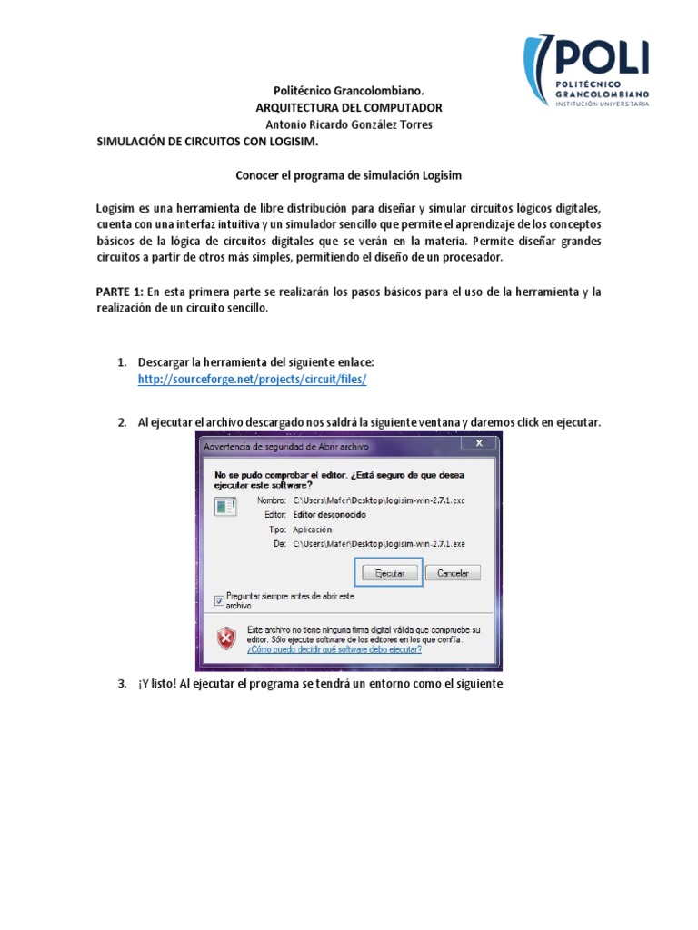 Laboratorio LOGISIM | PDF | Puerta lógica | Informática