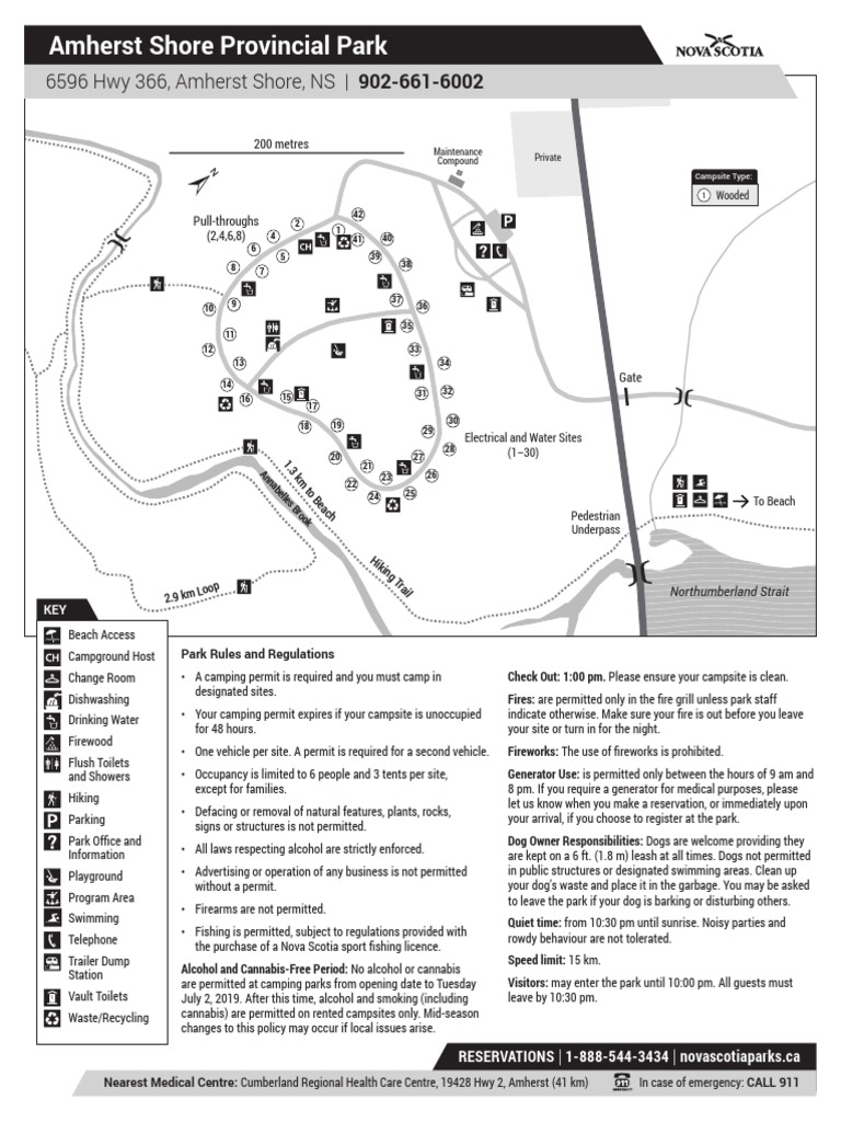 Amherst Shore Park Camping Guide | PDF | Campsite | Nature