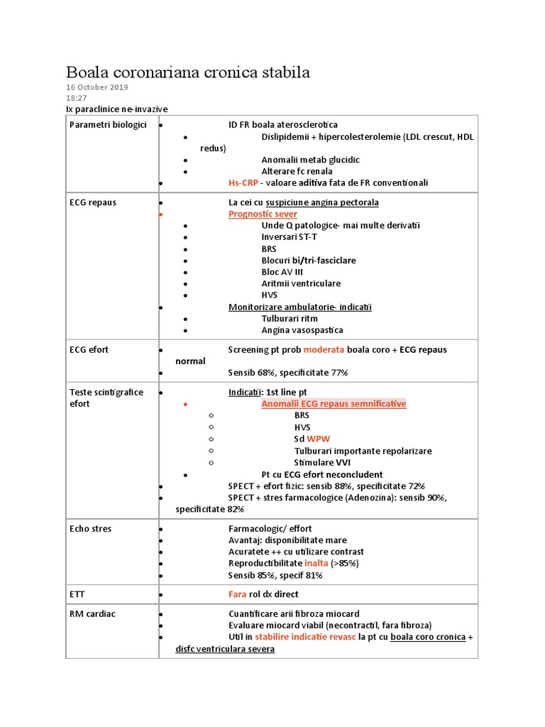 Boala Coronariana Cronica Stabila: 16 October 2019 18:27 | PDF | Heart ...