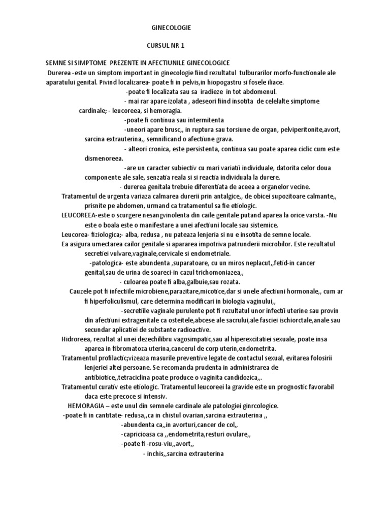 Semne Si Simpt Gineco | PDF