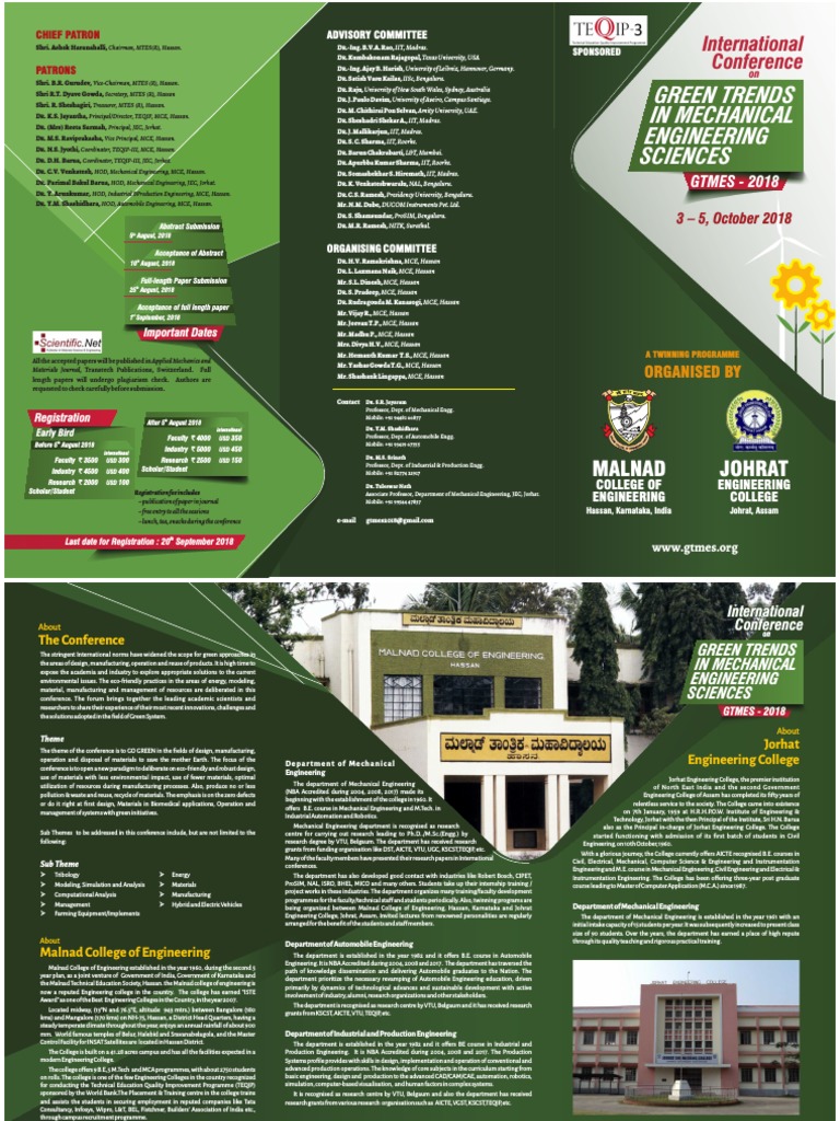 Green Trends in Mechanical Engineering 2018 | PDF | Engineering | Science