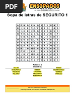 Sopa de Letras: Seguridad y Salud Laboral | PDF