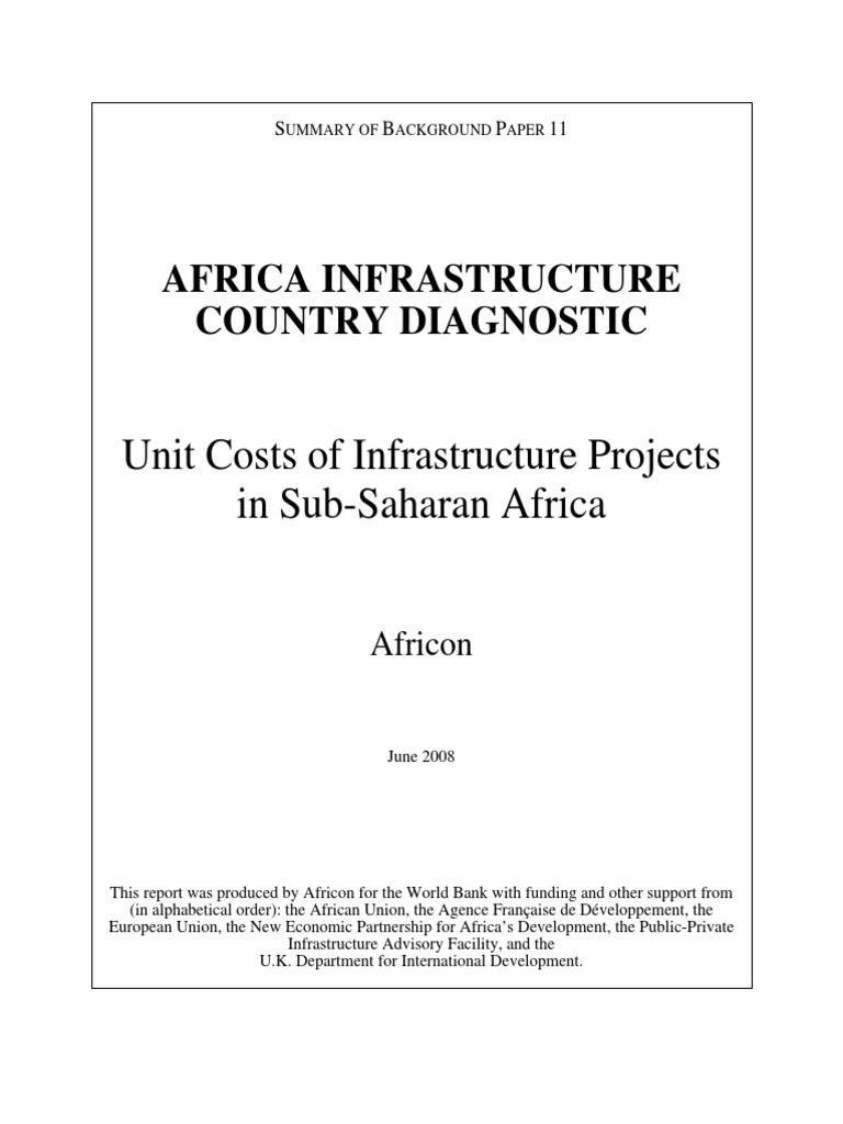 Unit Costs of Infrastructure Projects in Sub-Saharan Africa | PDF ...