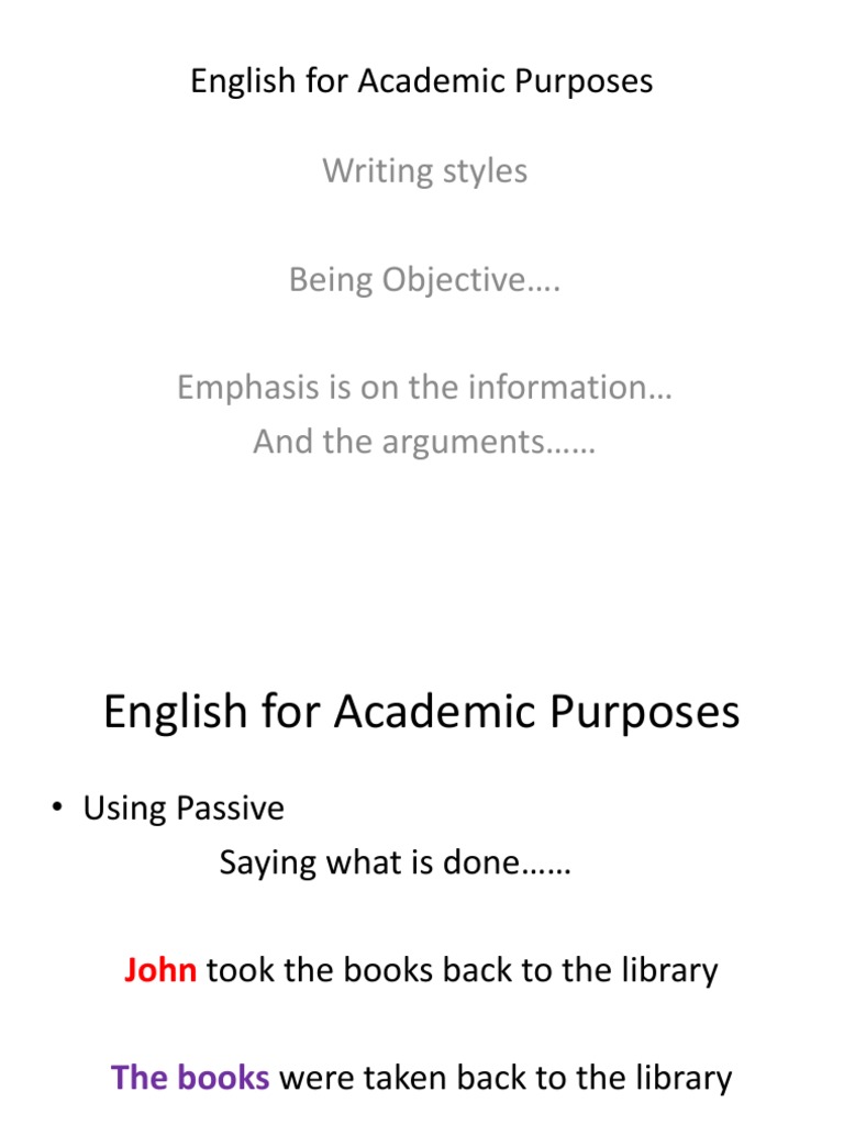 Eap Passive Writing Styles | PDF | Verb | English Language